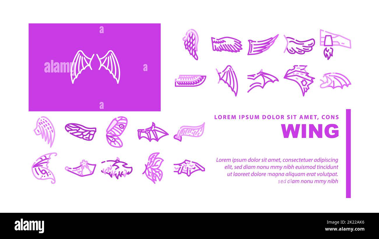 Wing Fly Animal, Bird And Insect landing header vector Stock Vector ...