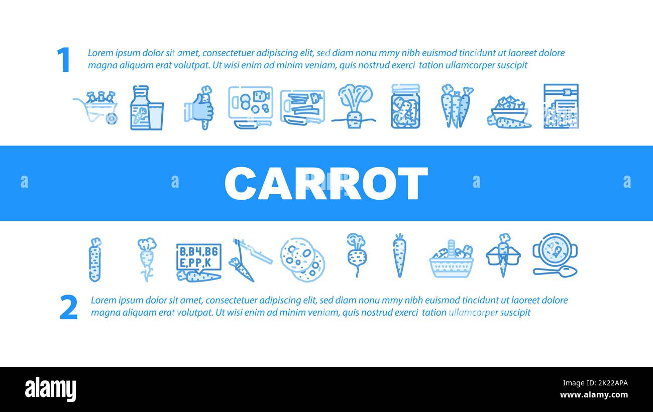 carrot vegetable orange food landing header vector Stock Vector Image ...