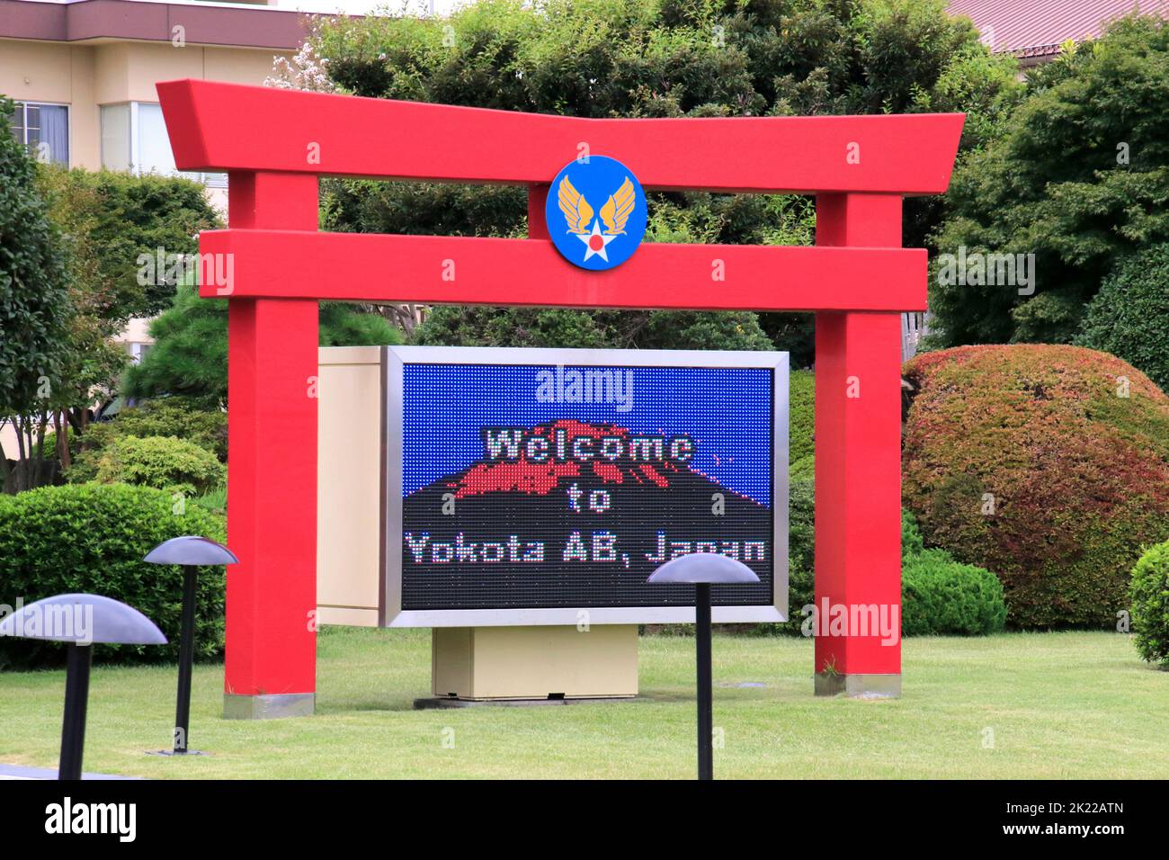 Torii gate at U.S. Air Force Yokota Base Tokyo Japan Stock Photo - Alamy