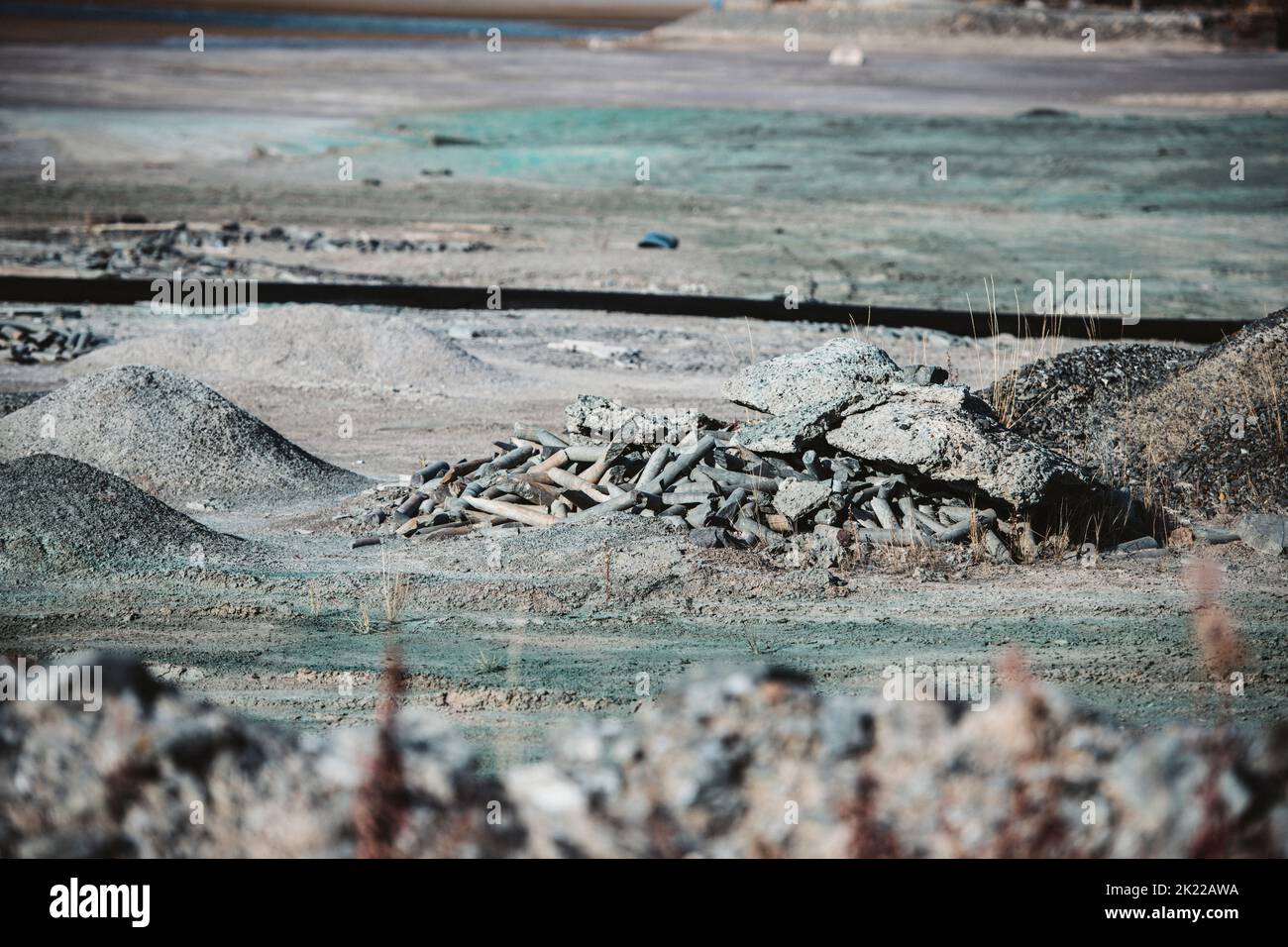 Core samples are shown during a site surface tour of the Giant Mine ...