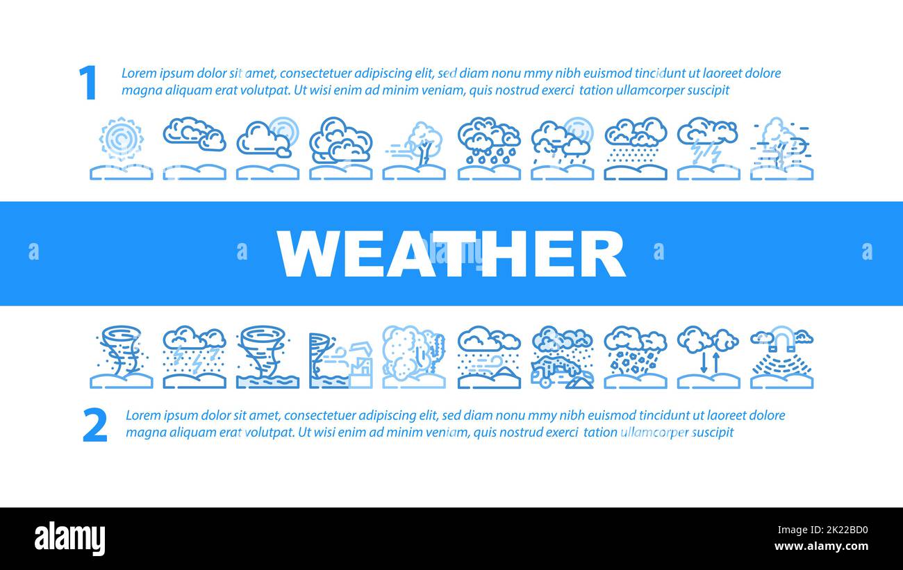 weather forecast rain sun cloud landing header vector Stock Vector ...
