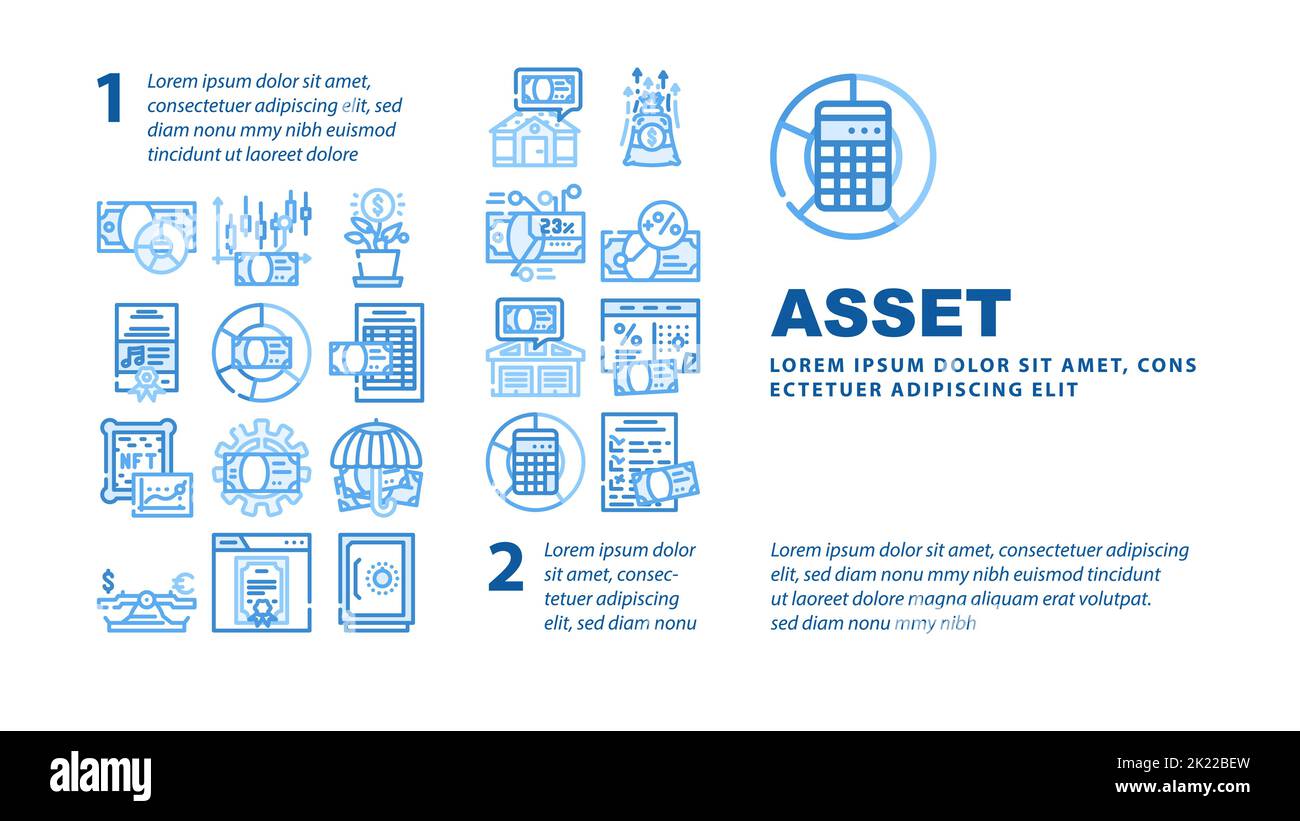 asset management digital business landing header vector Stock Vector ...