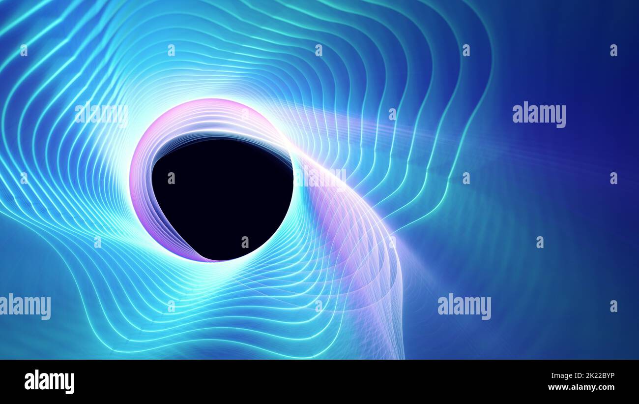 Y2K Blue Glowing Spiral Lines Abstract Fractal Background Stock Photo ...