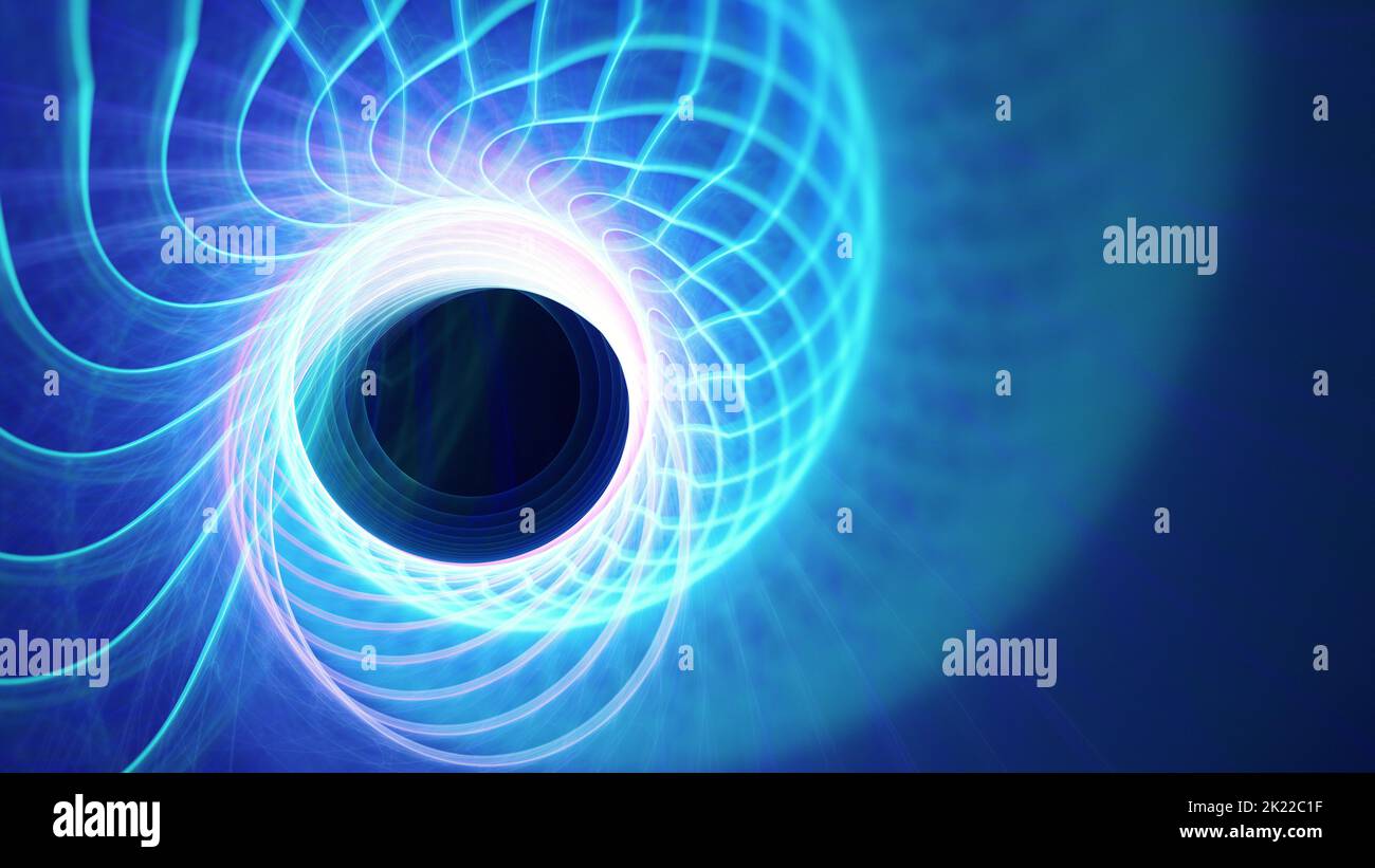 Y2K Blue Glowing Spiral Lines Abstract Fractal Background Stock Photo ...