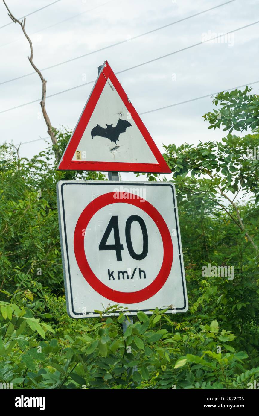 Bat warning sign hi-res stock photography and images - Alamy