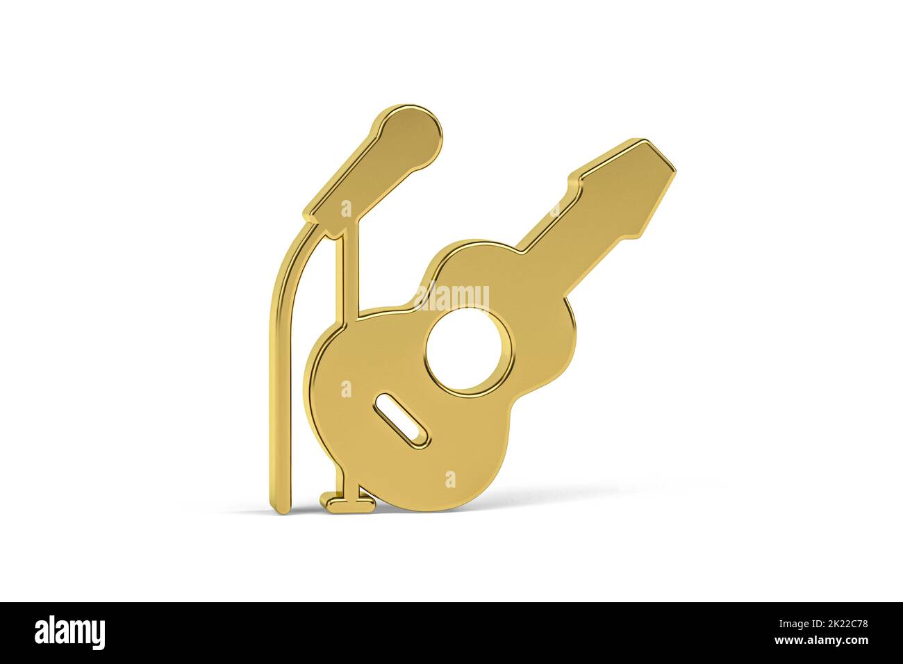 Golden 3d concert icon isolated on white background - 3d render Stock ...