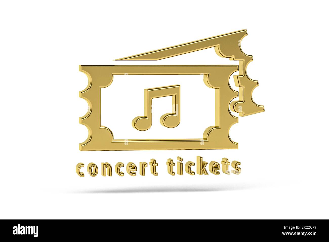 Golden 3d concert icon isolated on white background - 3d render Stock ...