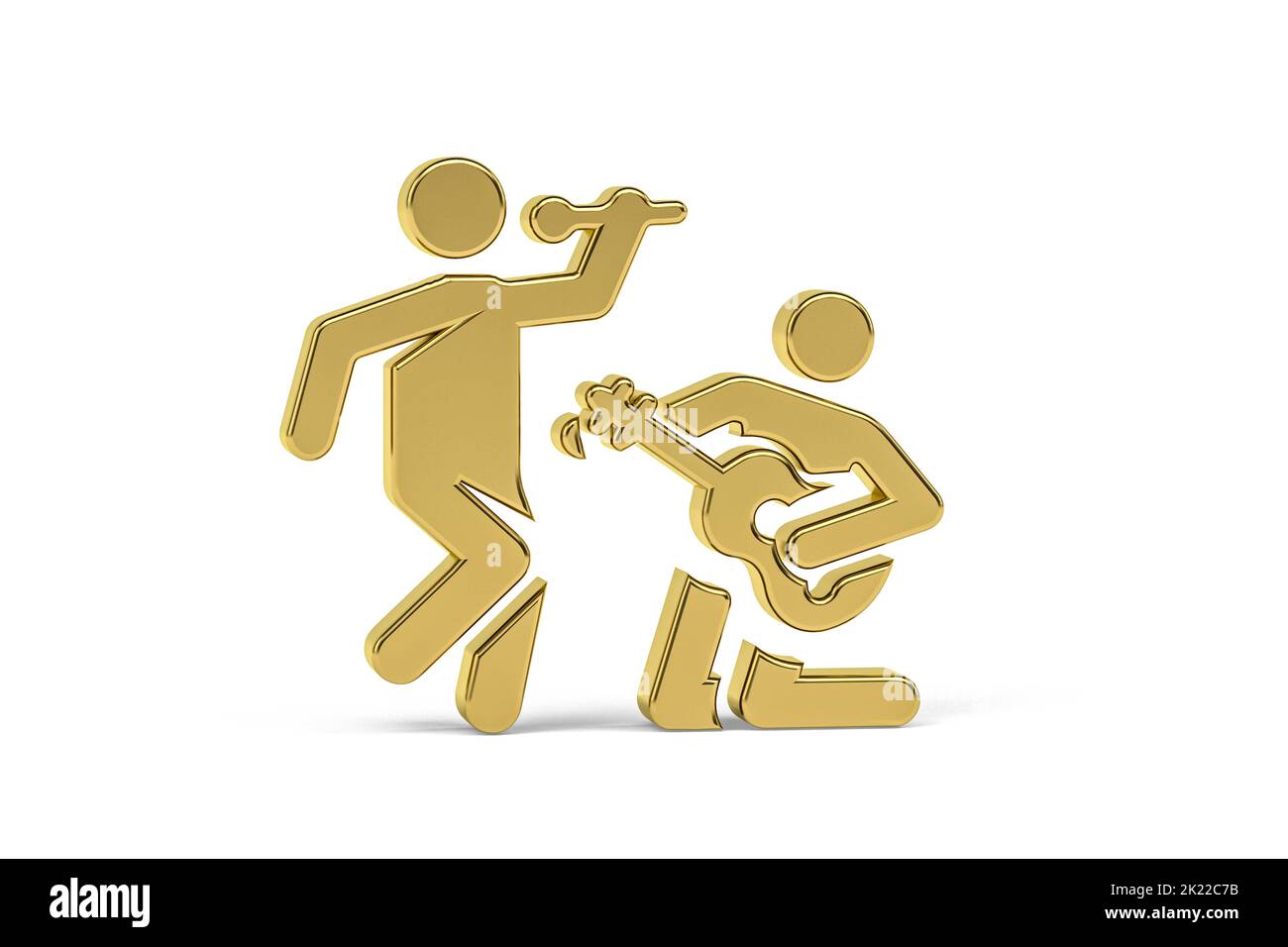 Golden 3d concert icon isolated on white background - 3d render Stock ...