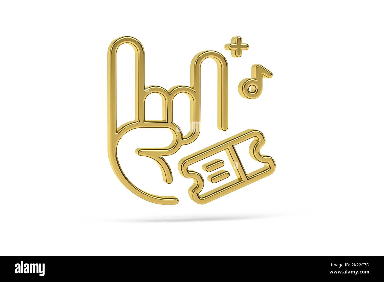 Golden 3d concert icon isolated on white background - 3d render Stock ...
