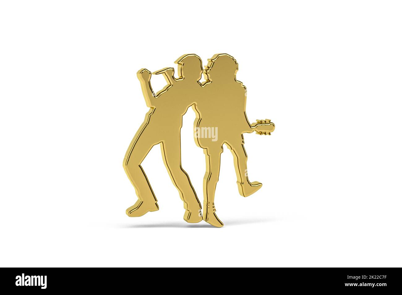 Golden 3d concert icon isolated on white background - 3d render Stock ...