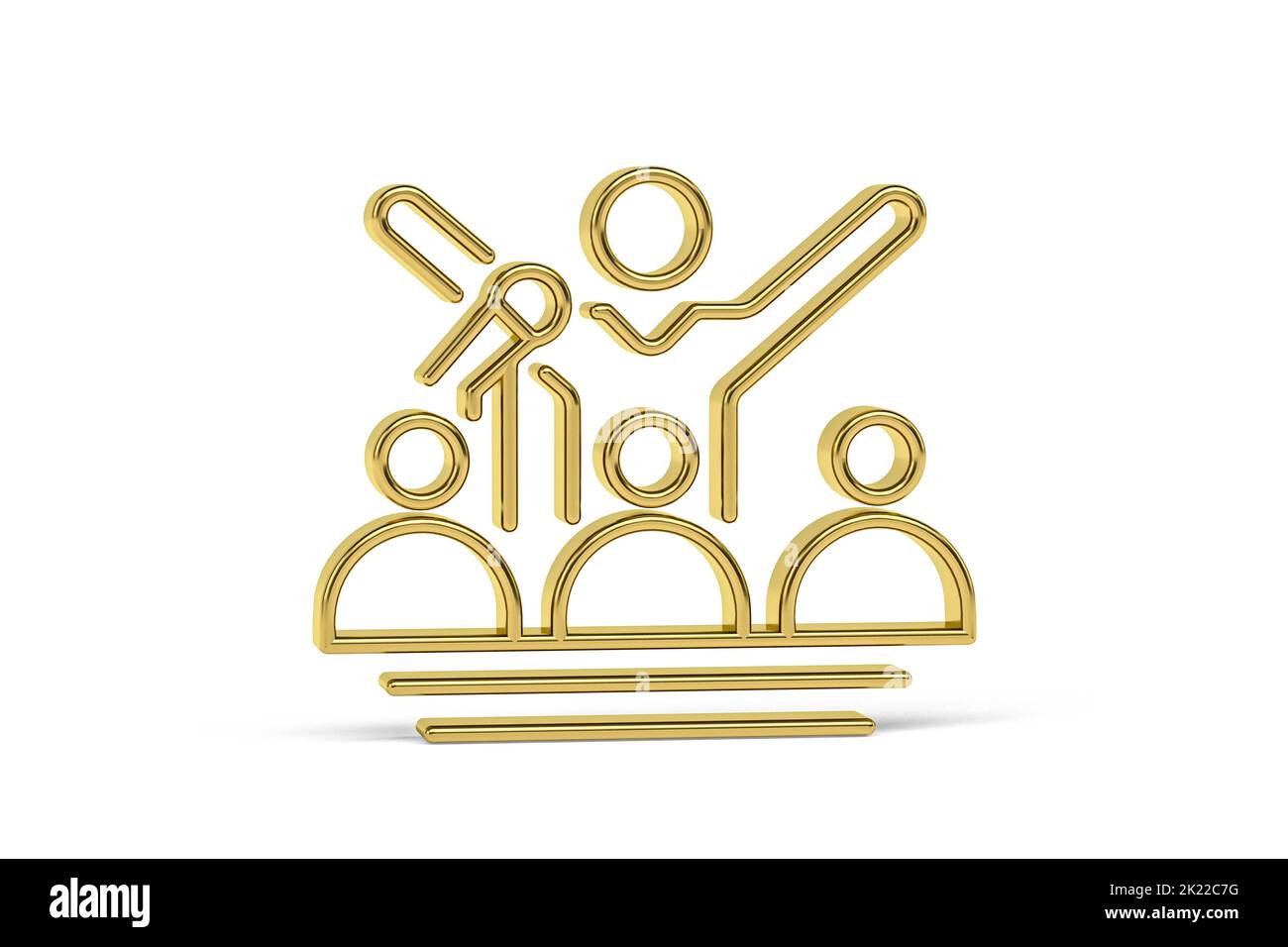 Golden 3d concert icon isolated on white background - 3d render Stock ...