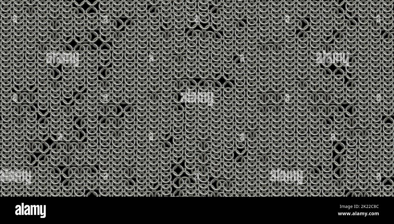 Seamless Chain Mail background surface pattern. Tileable steel gray and ...