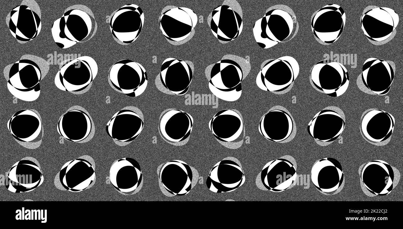 Distorted, warbled and warped classic elegant polka dot circles with ...