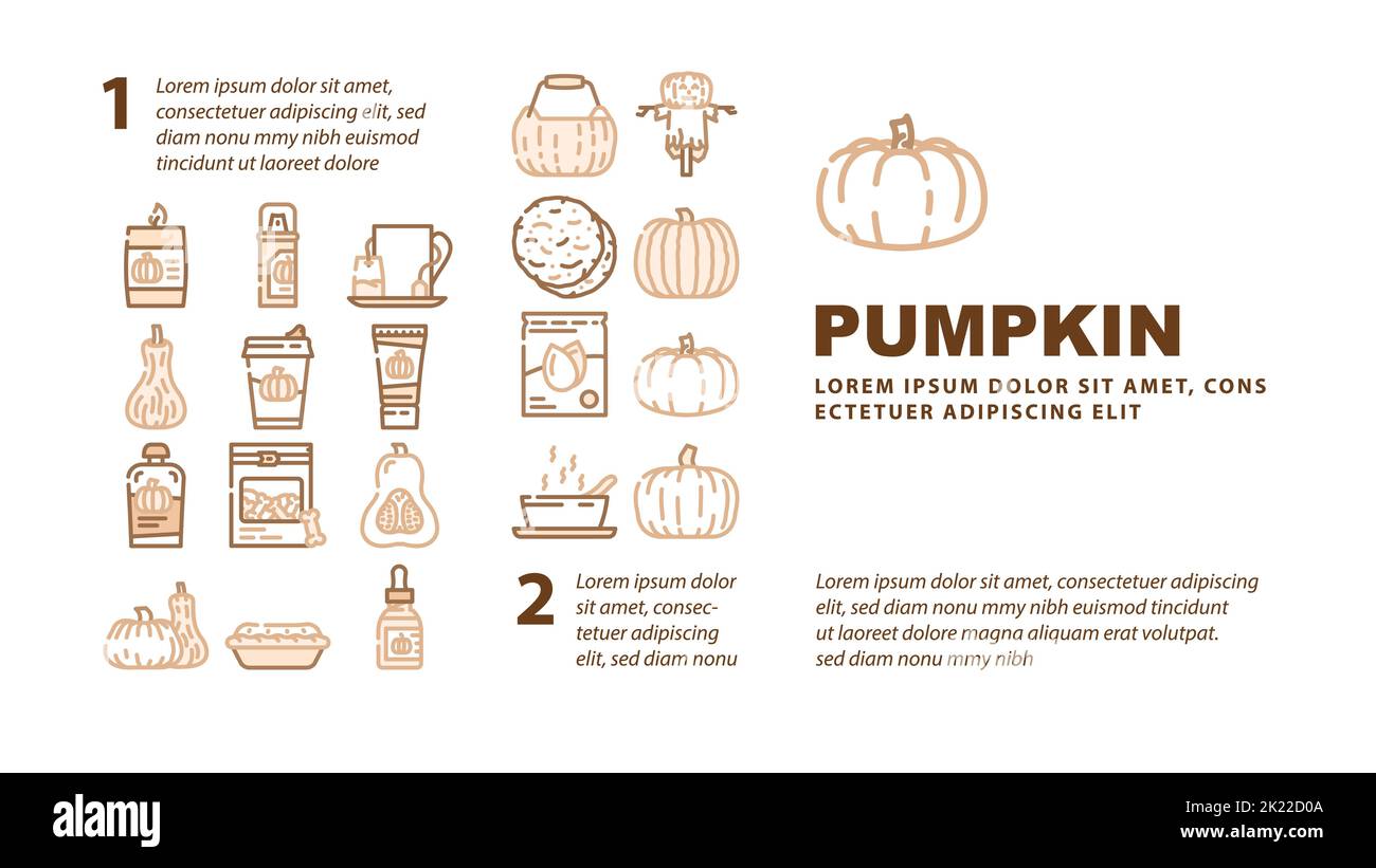 pumpkin halloween autumn orange landing header vector Stock Vector ...