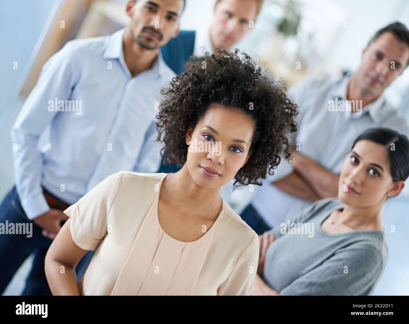 One confident team. Portrait of a group of diverse colleagues standing ...