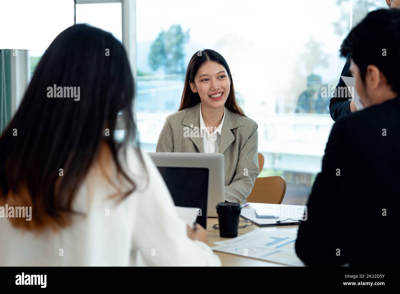 Diverse business people partners group negotiating at boardroom meeting ...