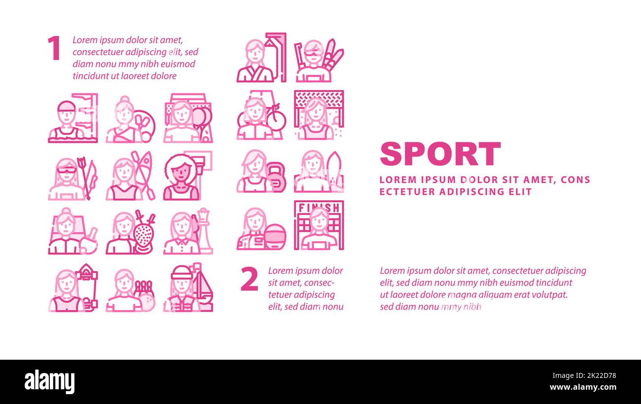 female sport woman exercise landing header vector Stock Vector Image ...