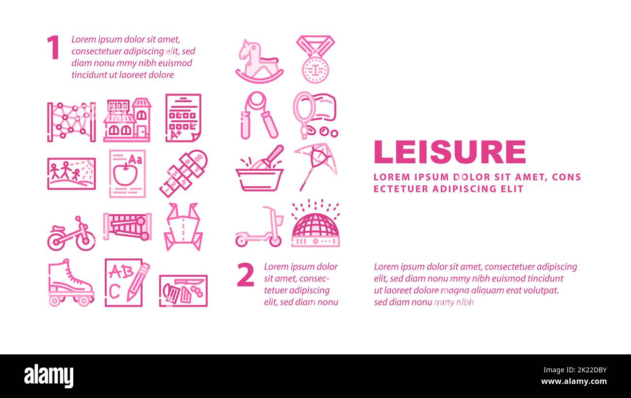 kid leisure child happy fun landing header vector Stock Vector Image ...