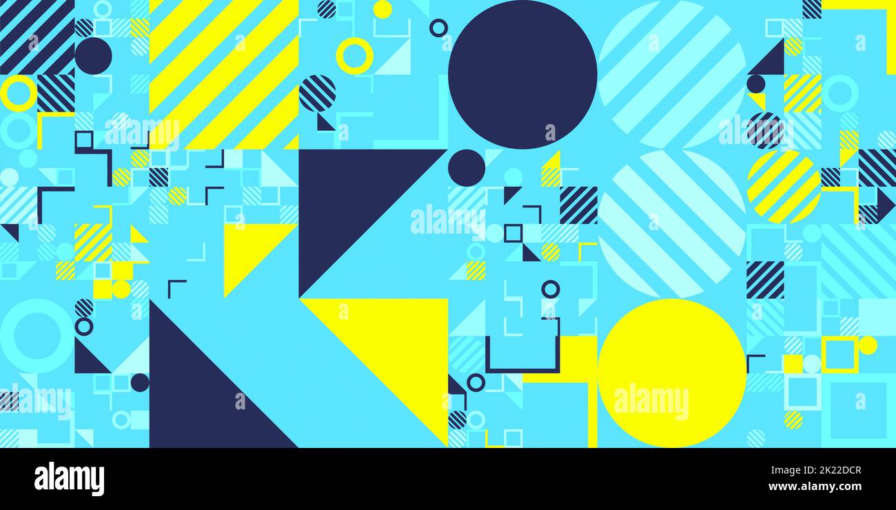 Seamless Retro 80s and 90s Abstract Geometric Circles, Triangles ...