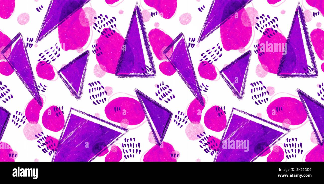 Seamless Retro 80s and 90s Abstract Geometric Circles ,Triangles ...