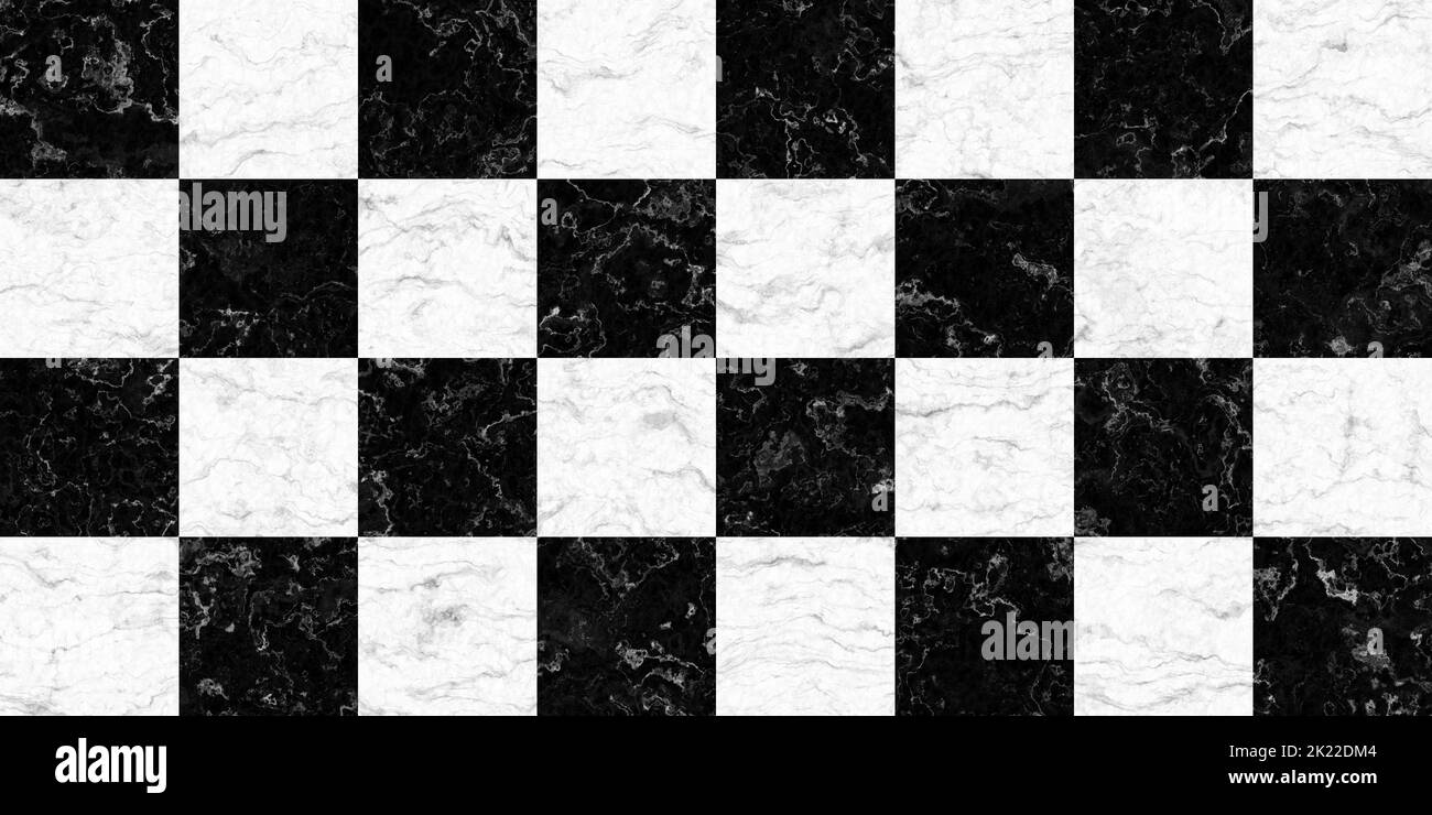 Seamless black and white checker or chess board marble tile background ...