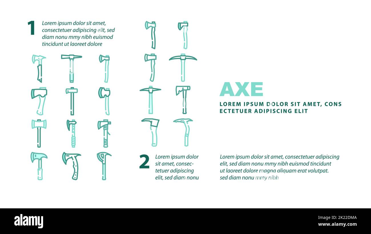 axe hatchet wood blade tool landing header vector Stock Vector Image ...