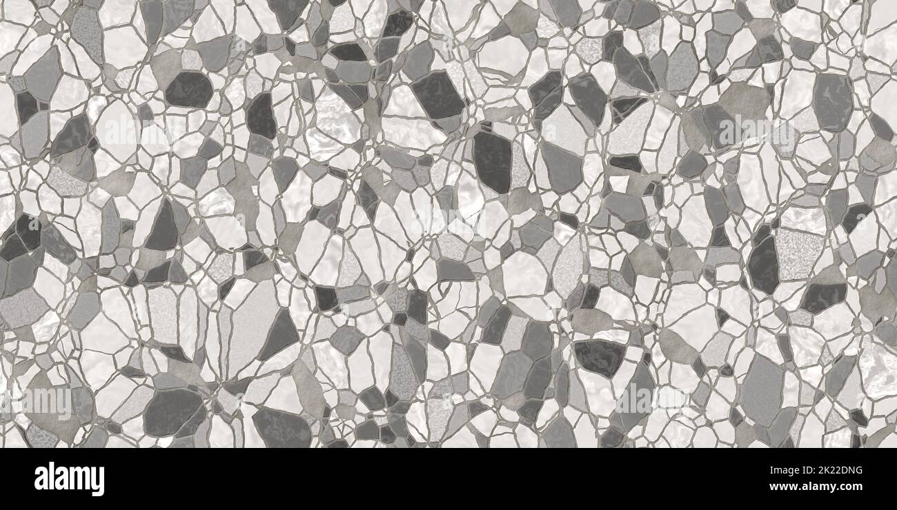 Seamless grey and white broken marble mosaic tiles background texture ...