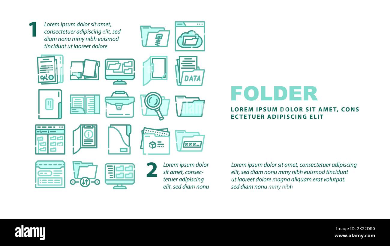 folder document business file landing header vector Stock Vector Image ...