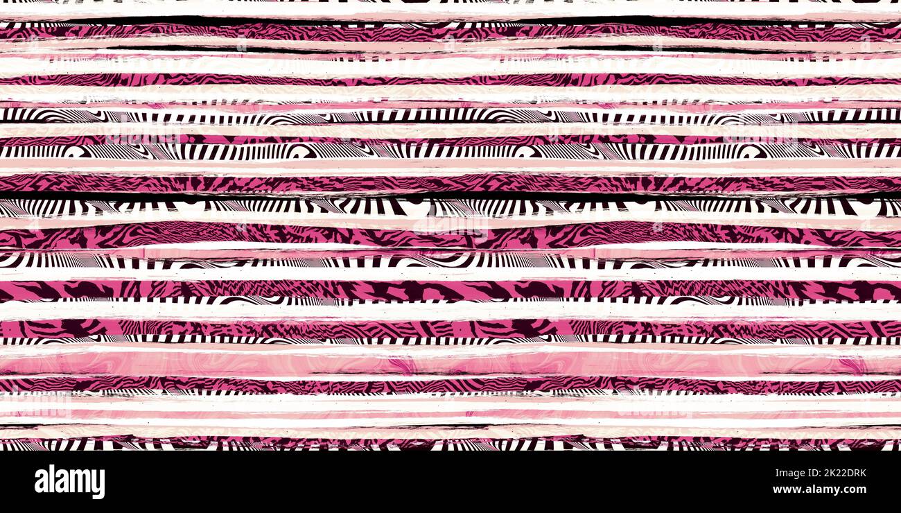 Seamless Freestyle hand painted grunge splattered zebra and tiger ...