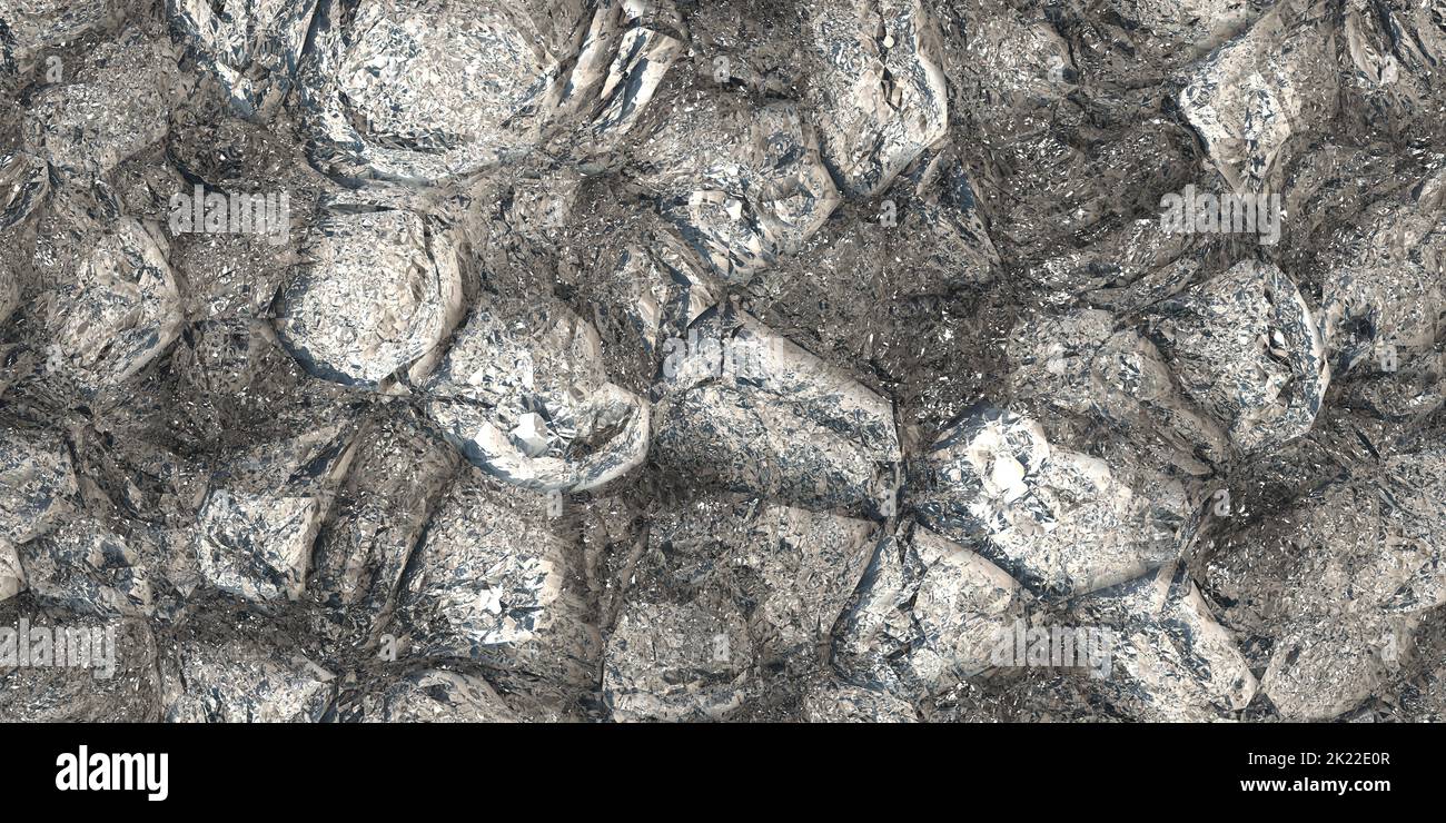 Seamless luxurious rough raw silver rock ore background texture ...