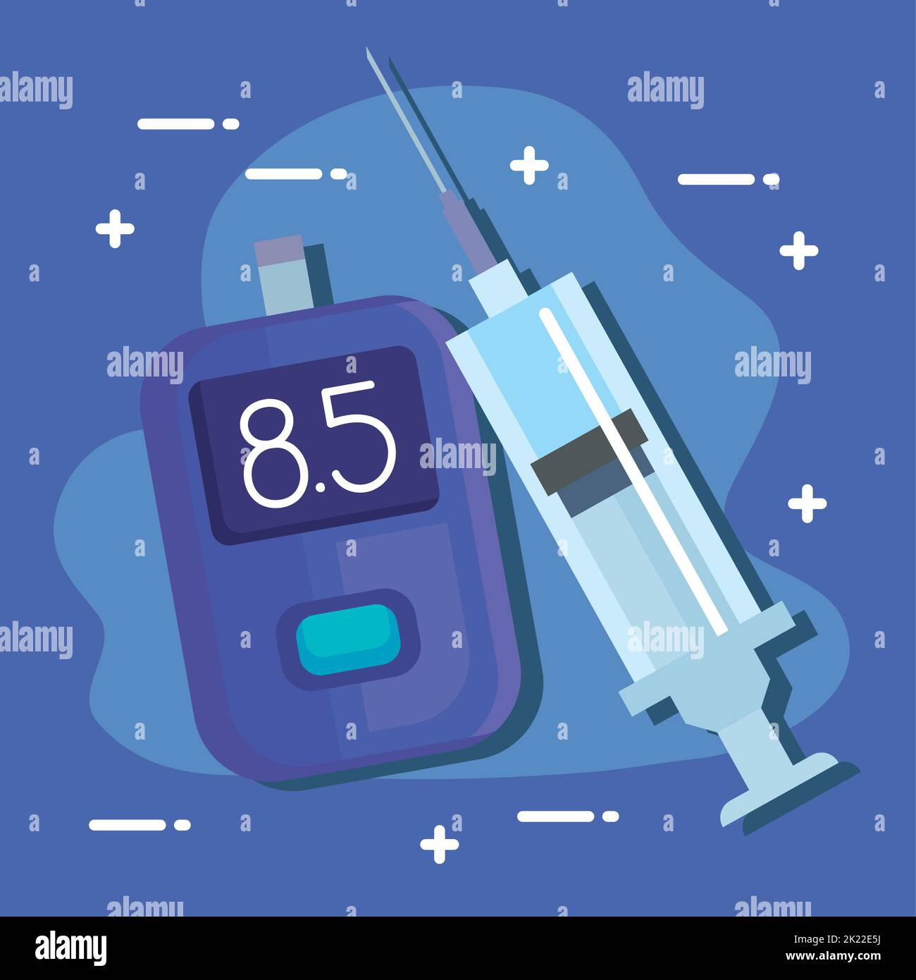 glucometer with syringe drug Stock Vector Image & Art - Alamy