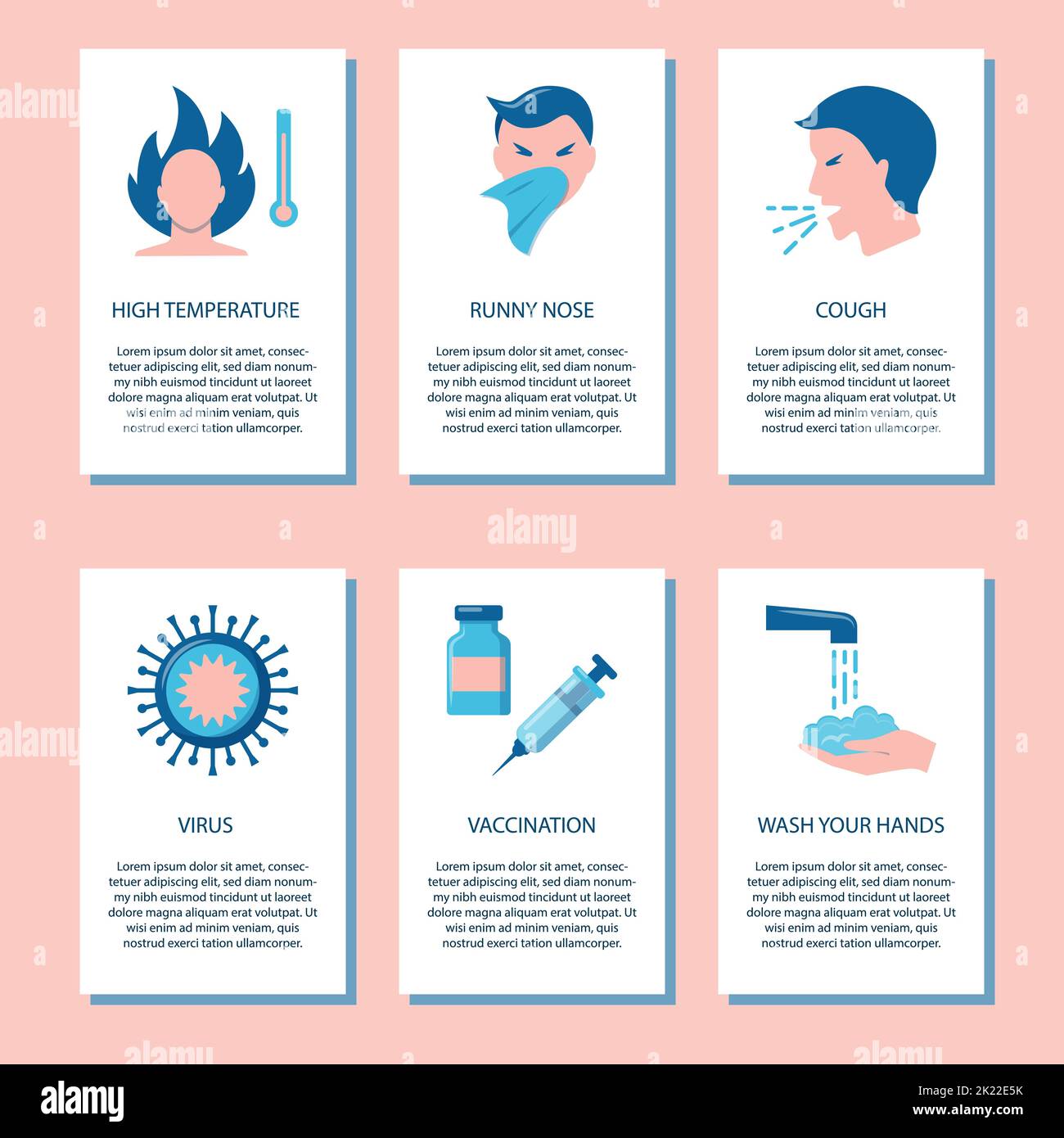 Flu and influenza flyer templates. Banner with viral respiratory ...