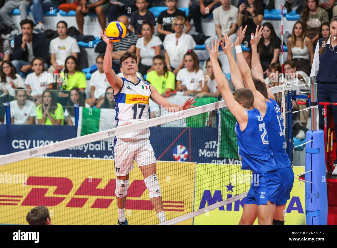 Italy, September 21, 2022, Spike of Luca Porro (ITA) during the ...