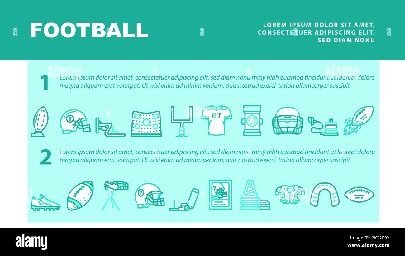 American Football Accessories landing header vector Stock Vector Image ...