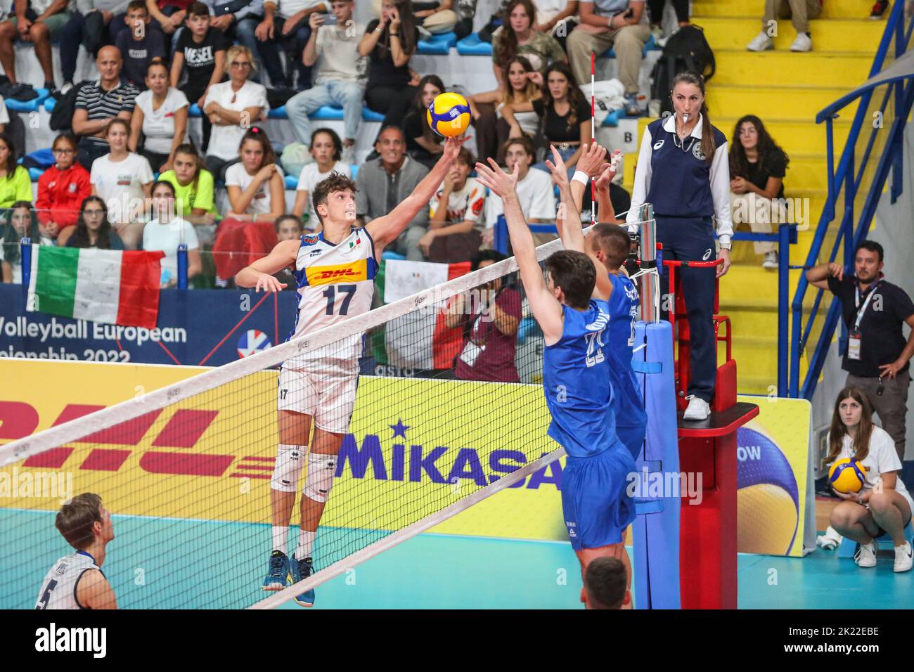Spike of Luca Porro (ITA) during U20 European Championship - Serbia vs ...