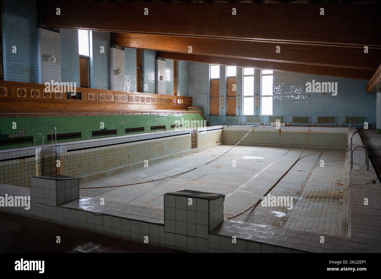 Pyramiden, Norway. 10th Sep, 2022. The swimming pool in the abandoned ...
