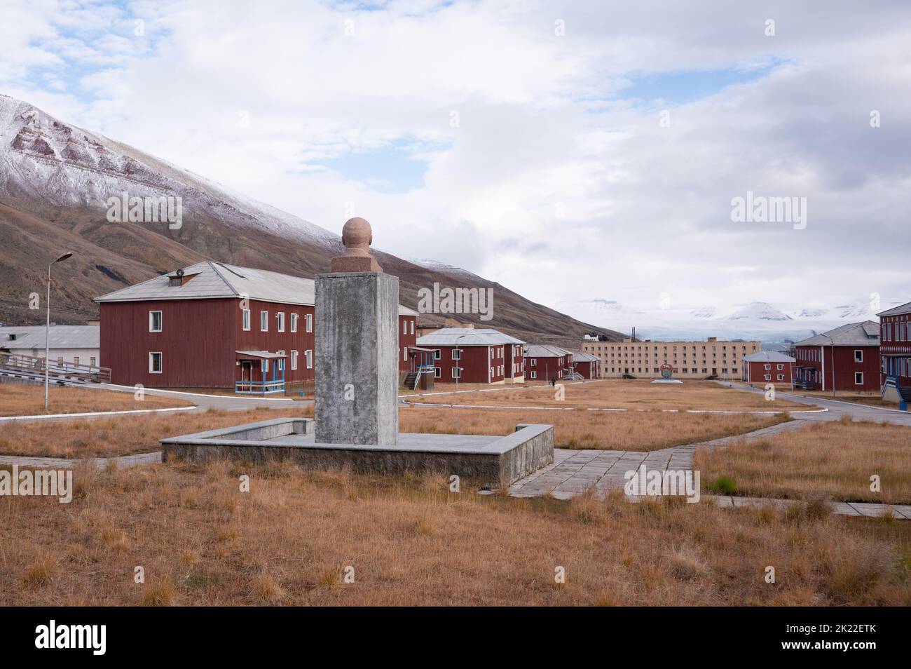 Pyramiden, Norway. 10th Sep, 2022. The bust of the Soviet revolutionary ...