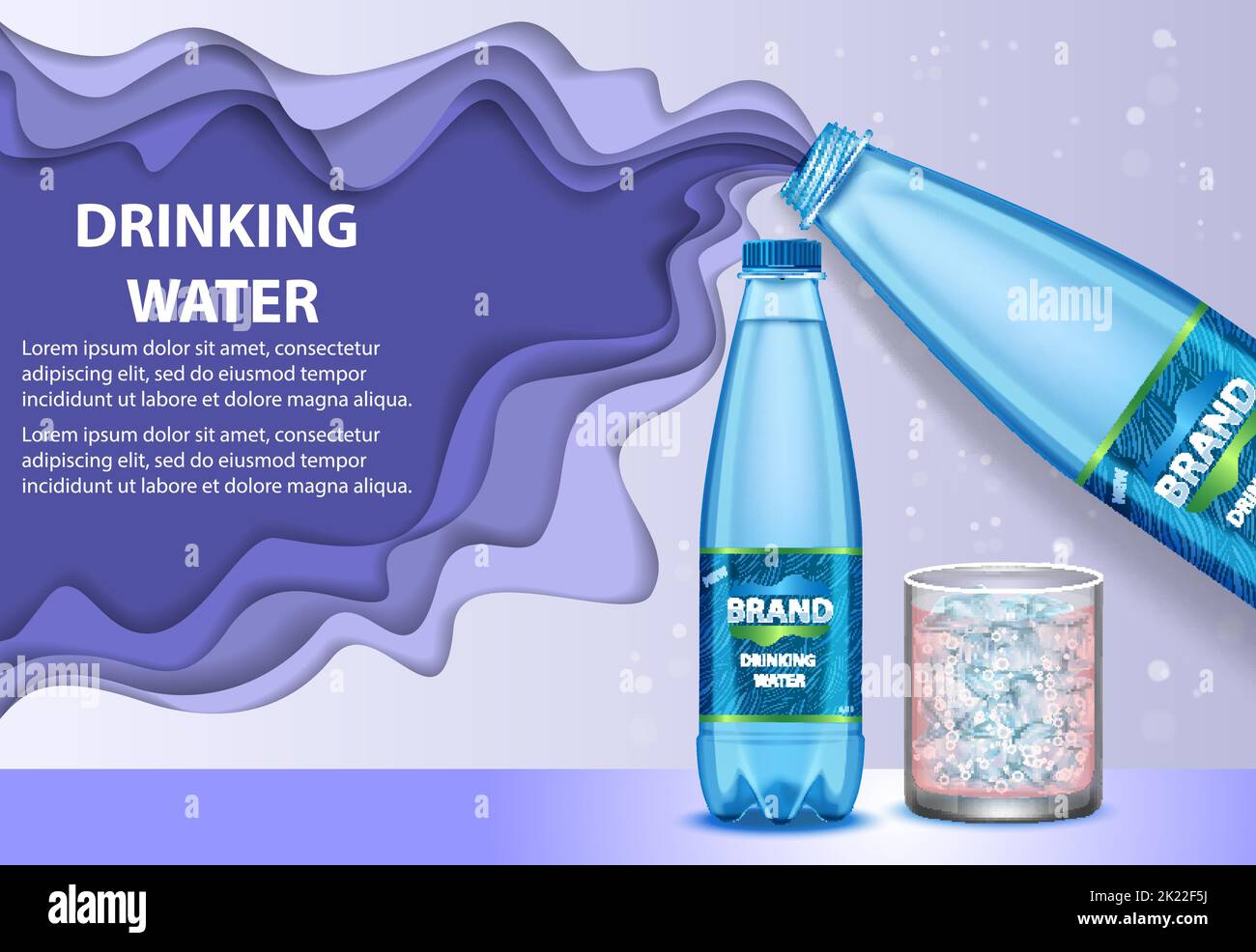 Drinking water ads vector paper cut illustration Stock Vector Image ...