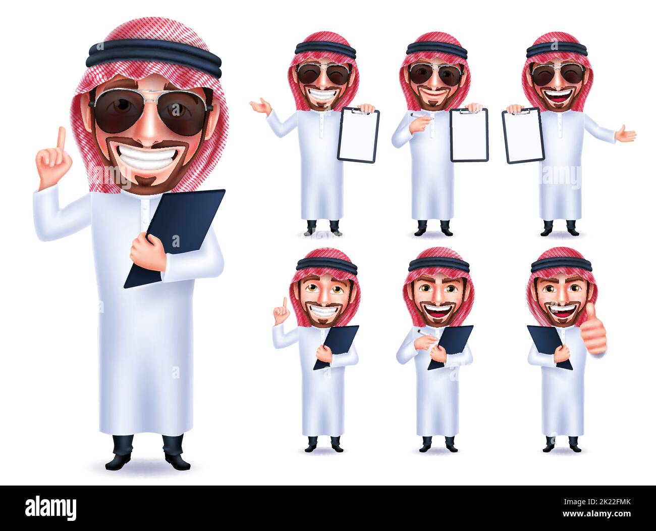 Saudi arab man character vector set design. Arab business man ...