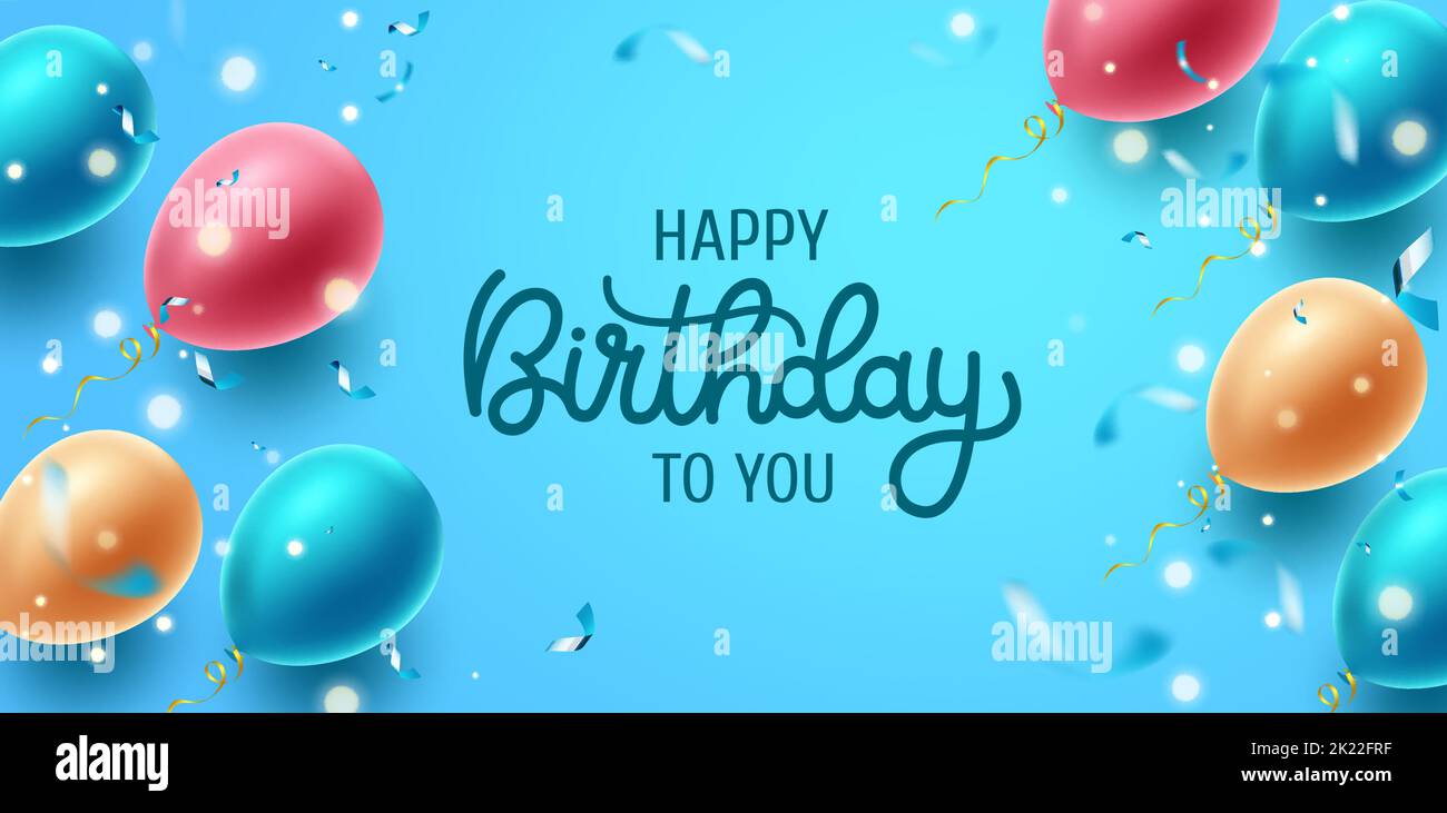 Birthday greeting vector background design. Happy birthday to you text ...
