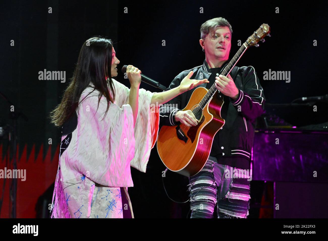 Elisa and Andrea Rigonat during the Back To the Future Live Tour, on ...