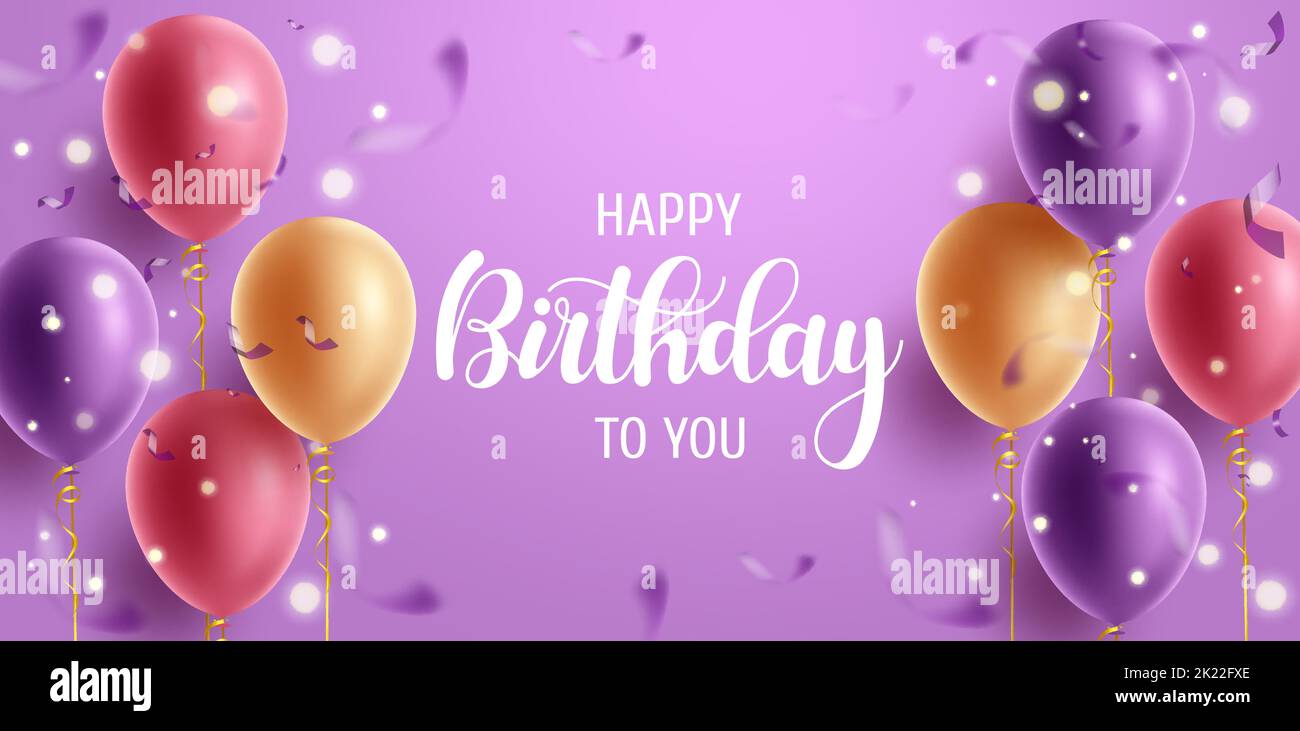 Birthday greeting vector background design. Happy birthday to you text ...