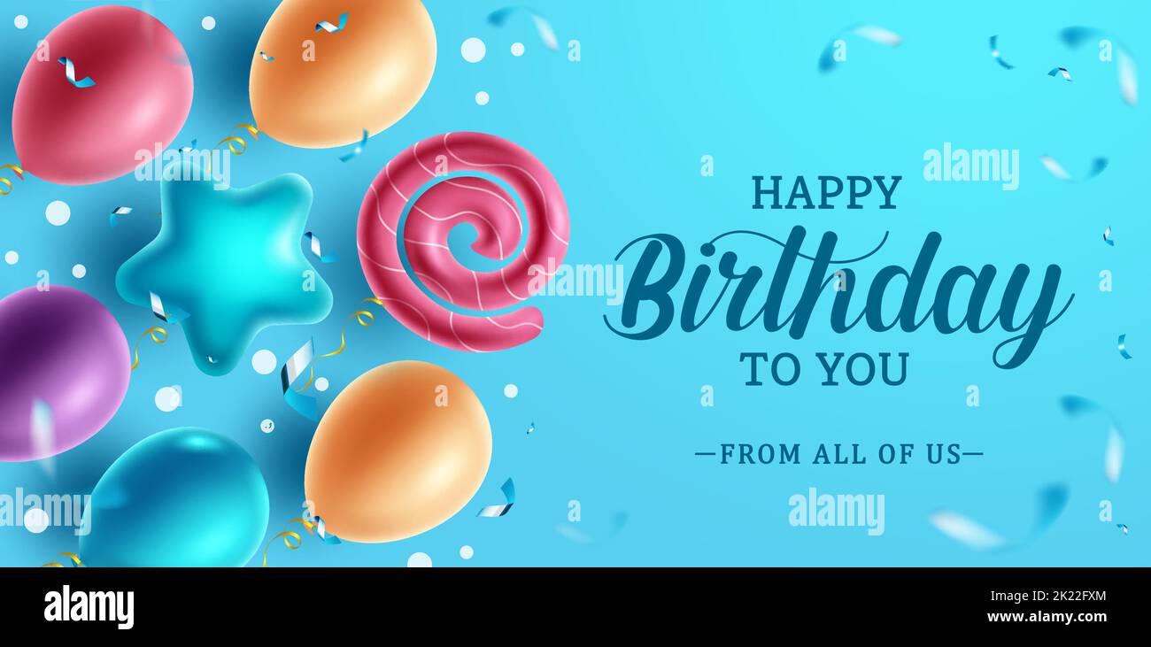 Birthday greeting vector background design. Happy birthday to you text ...