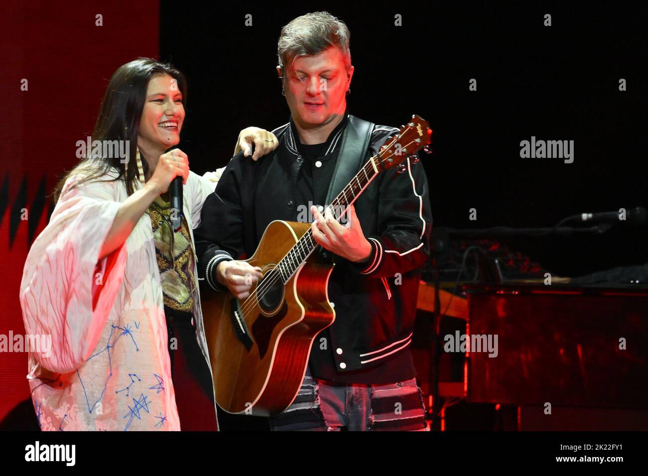 Elisa and Andrea Rigonat during the Back To the Future Live Tour, on ...