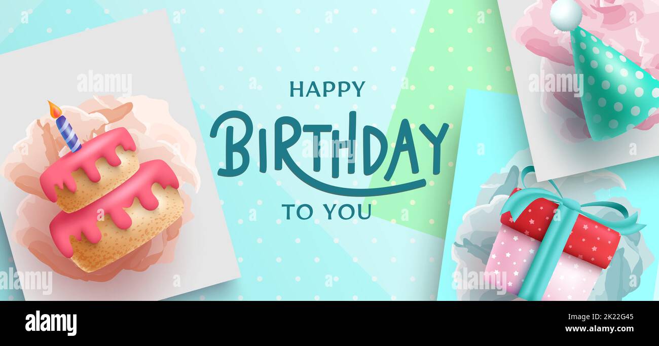 Happy birthday text vector design. Happy birthday to you greeting card ...