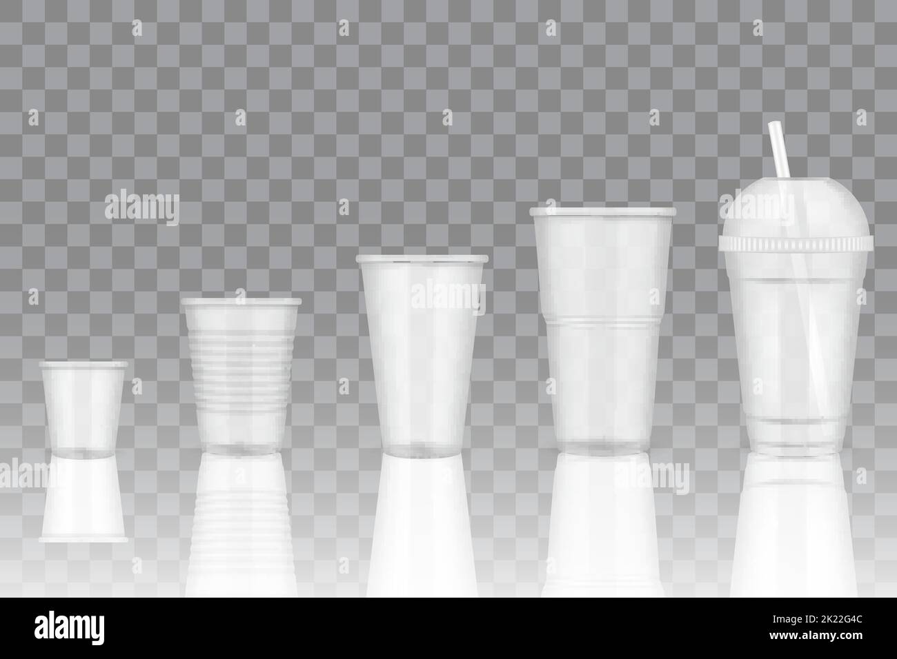 Vector transparent disposable plastic cup mockups Stock Vector Image ...