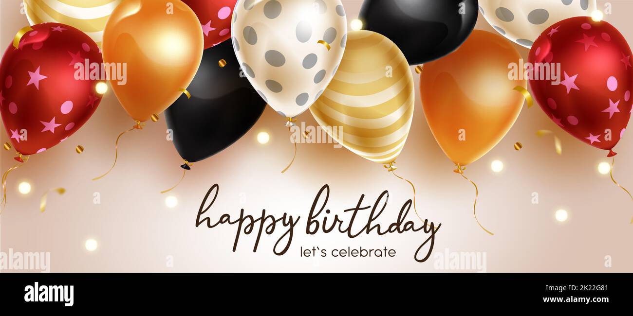 Happy birthday vector background design. Happy birthday greeting text ...