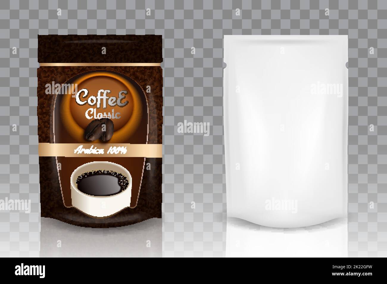Instant coffee packaging vector realistic mockup Stock Vector Image ...