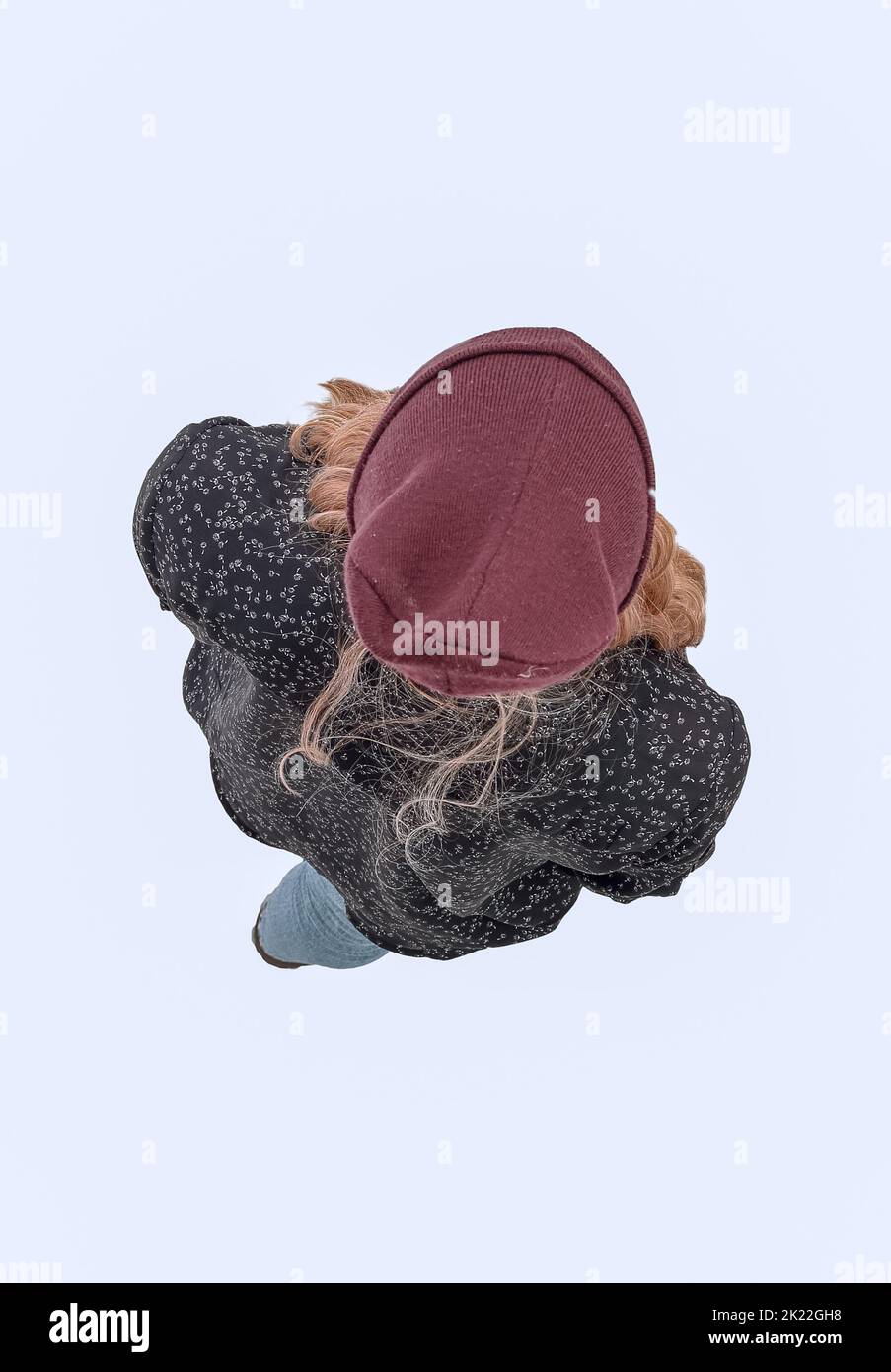 top view. modern hipster girl. isolated on white Stock Photo - Alamy