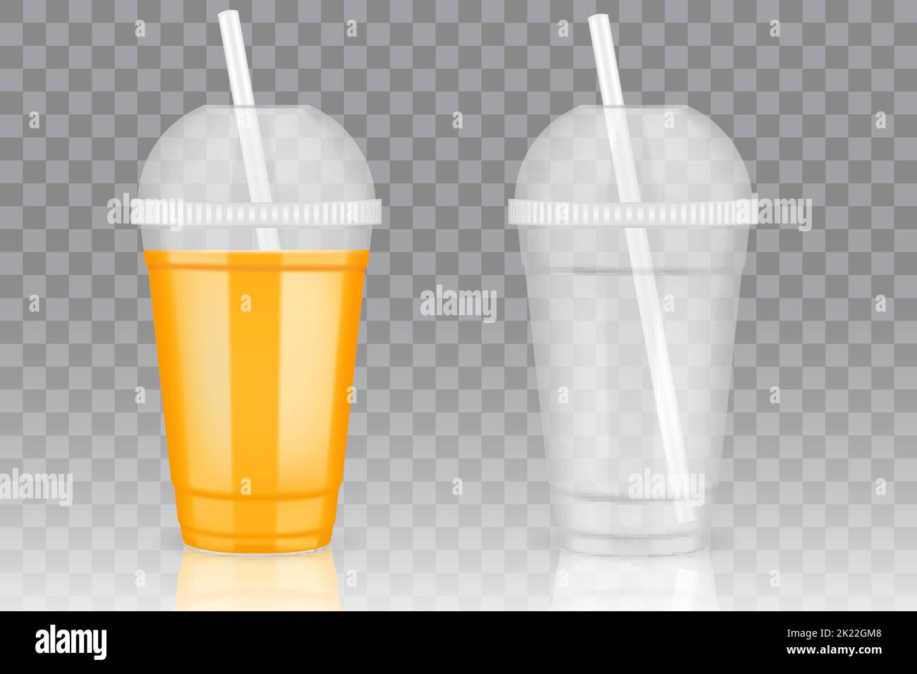 Vector transparent disposable plastic cup mockups Stock Vector Image ...